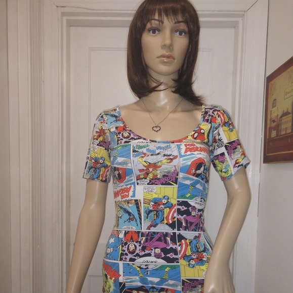 Marvel | Dresses | Marvel Comics All Over Comic Strip Dress Nwot | Poshmark